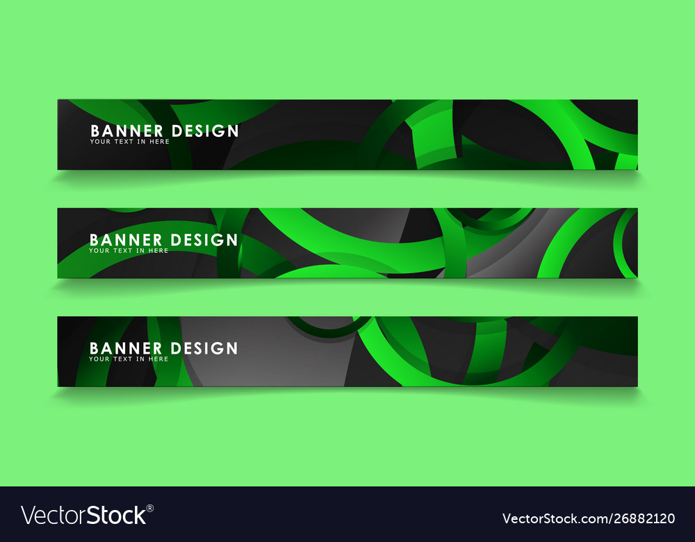 Set rectangular banners with background dark Vector Image