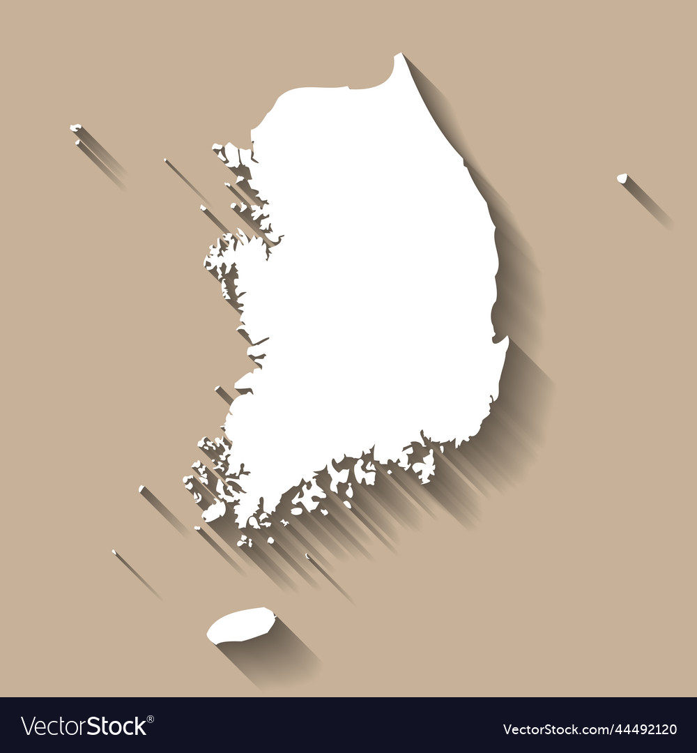 South korea country map silhouette Royalty Free Vector Image
