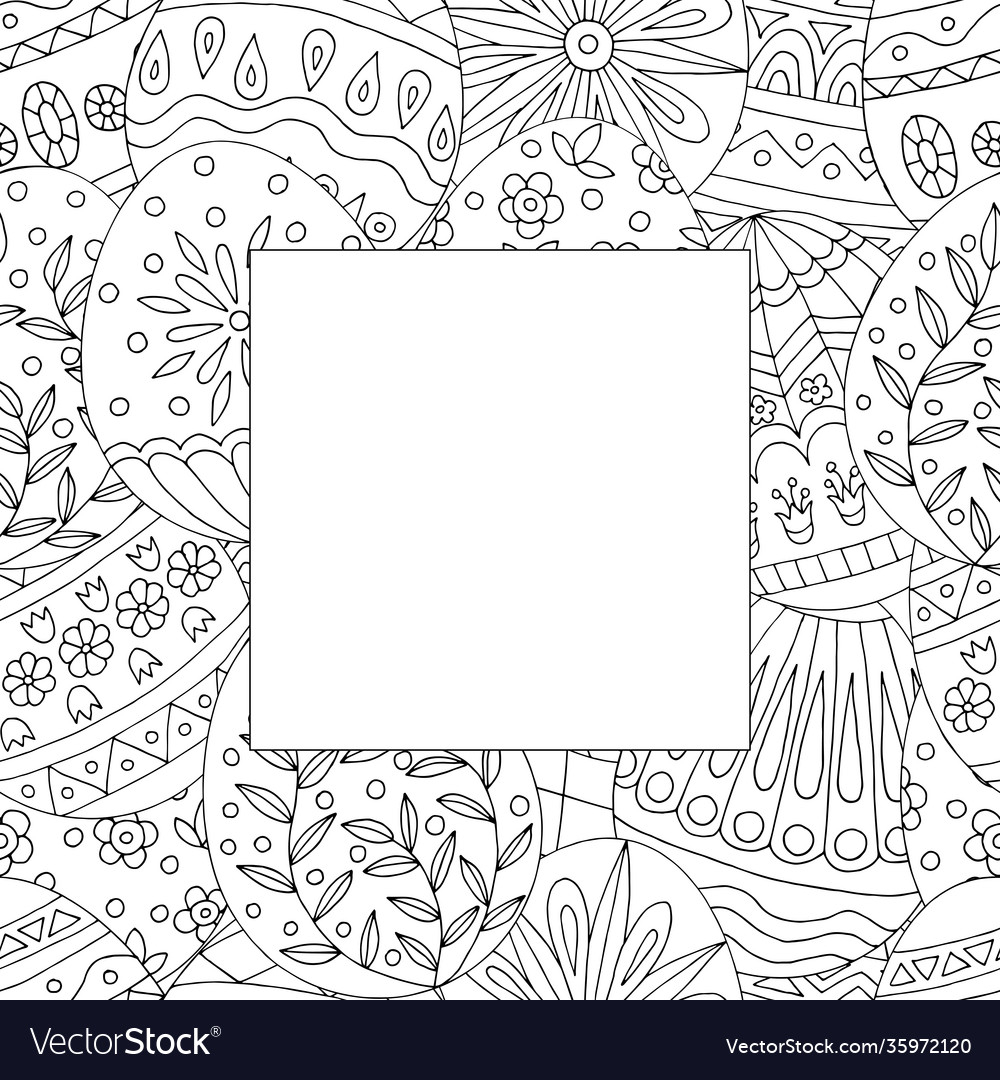 Square frame with abstract pattern hand-drawn Vector Image
