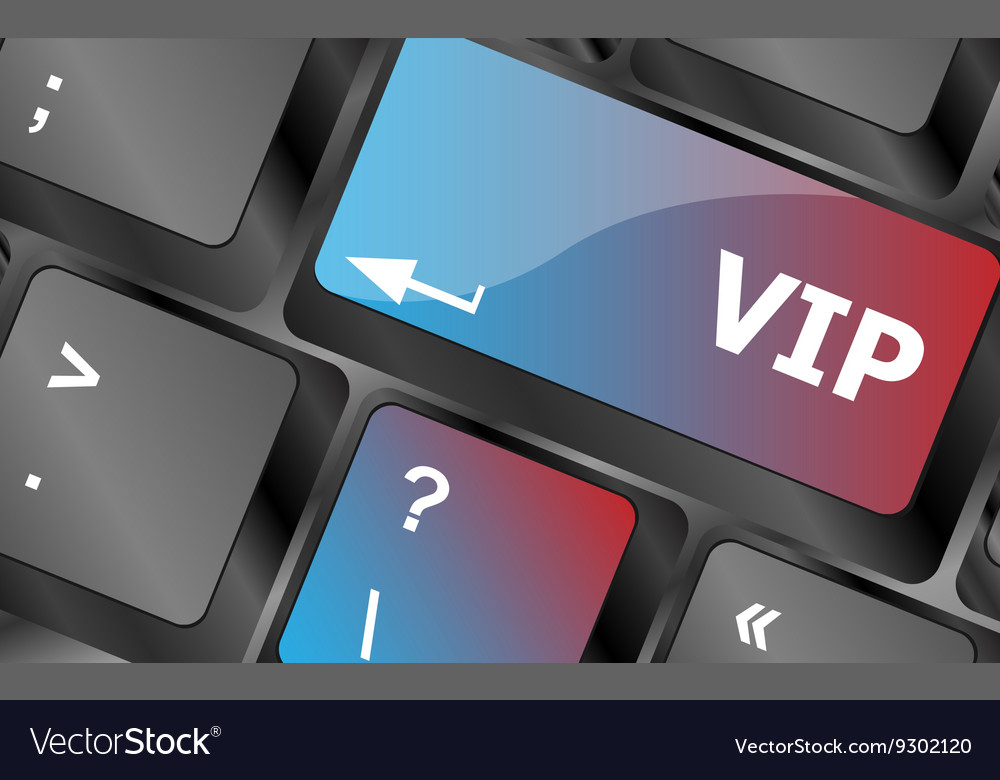 Vip written button keys on computer keyboard Vector Image