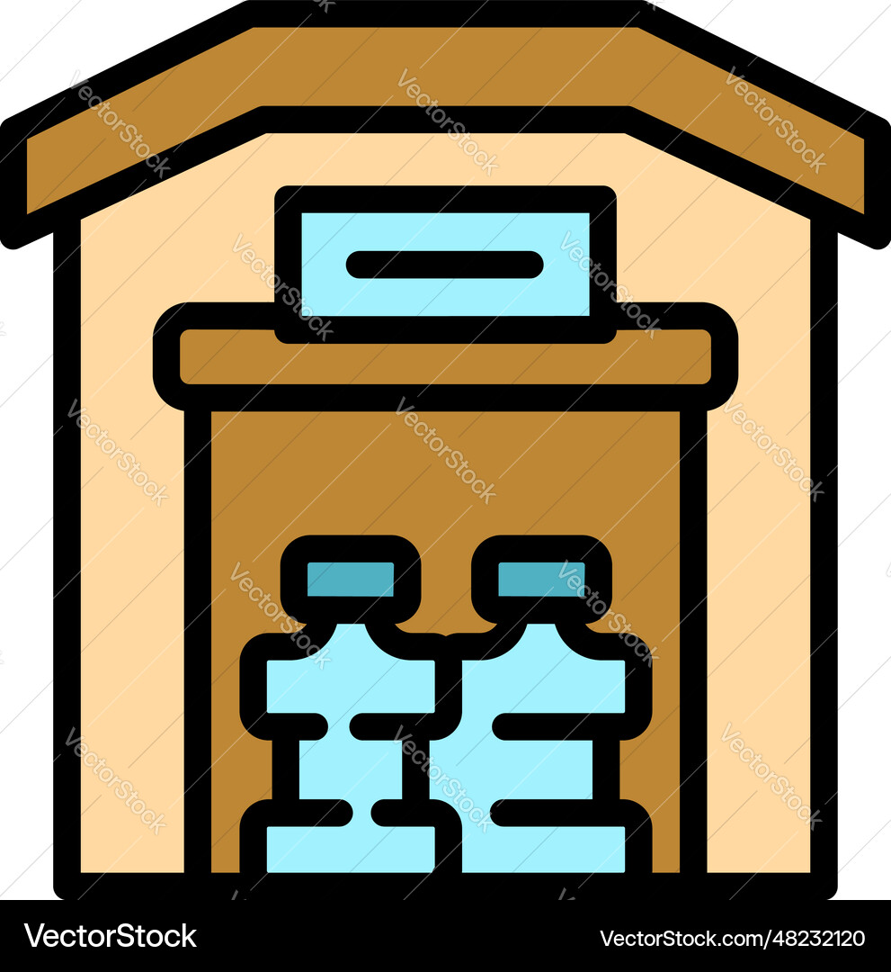Water delivery warehouse icon flat Royalty Free Vector Image