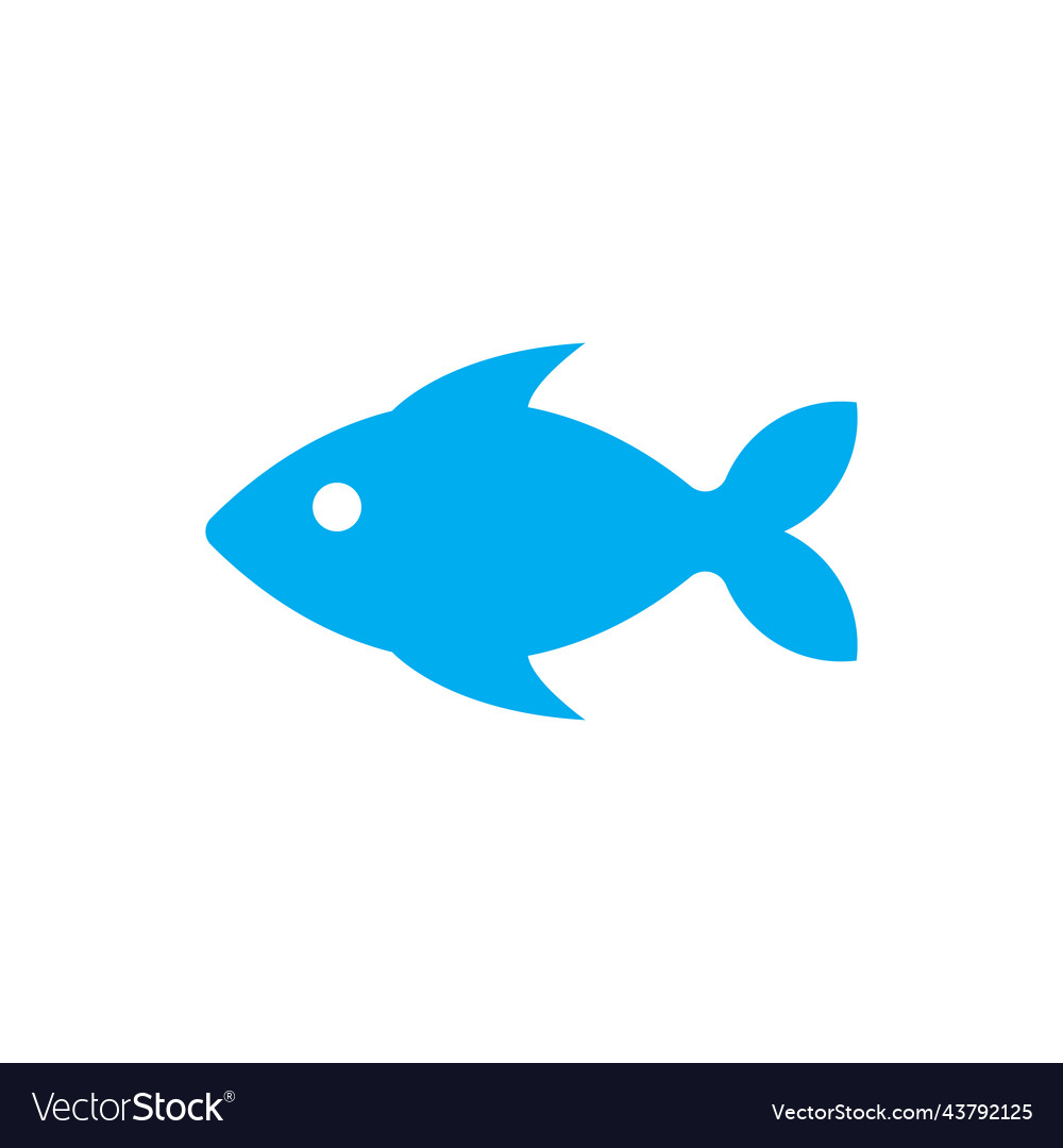 Blue fish solid icon Royalty Free Vector Image