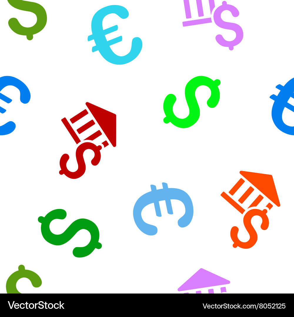Dollar bank seamless flat pattern Royalty Free Vector Image