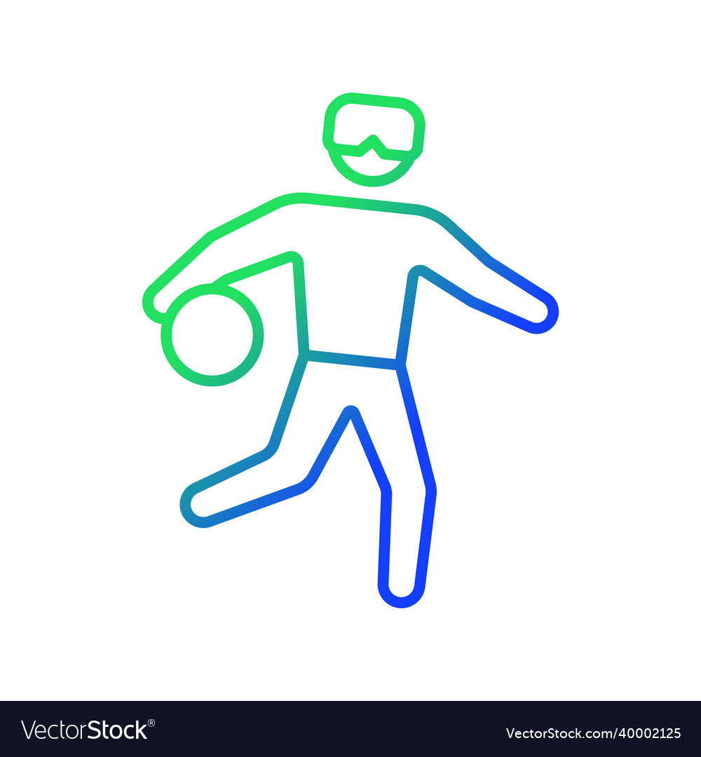 Goalball gradient linear icon Royalty Free Vector Image