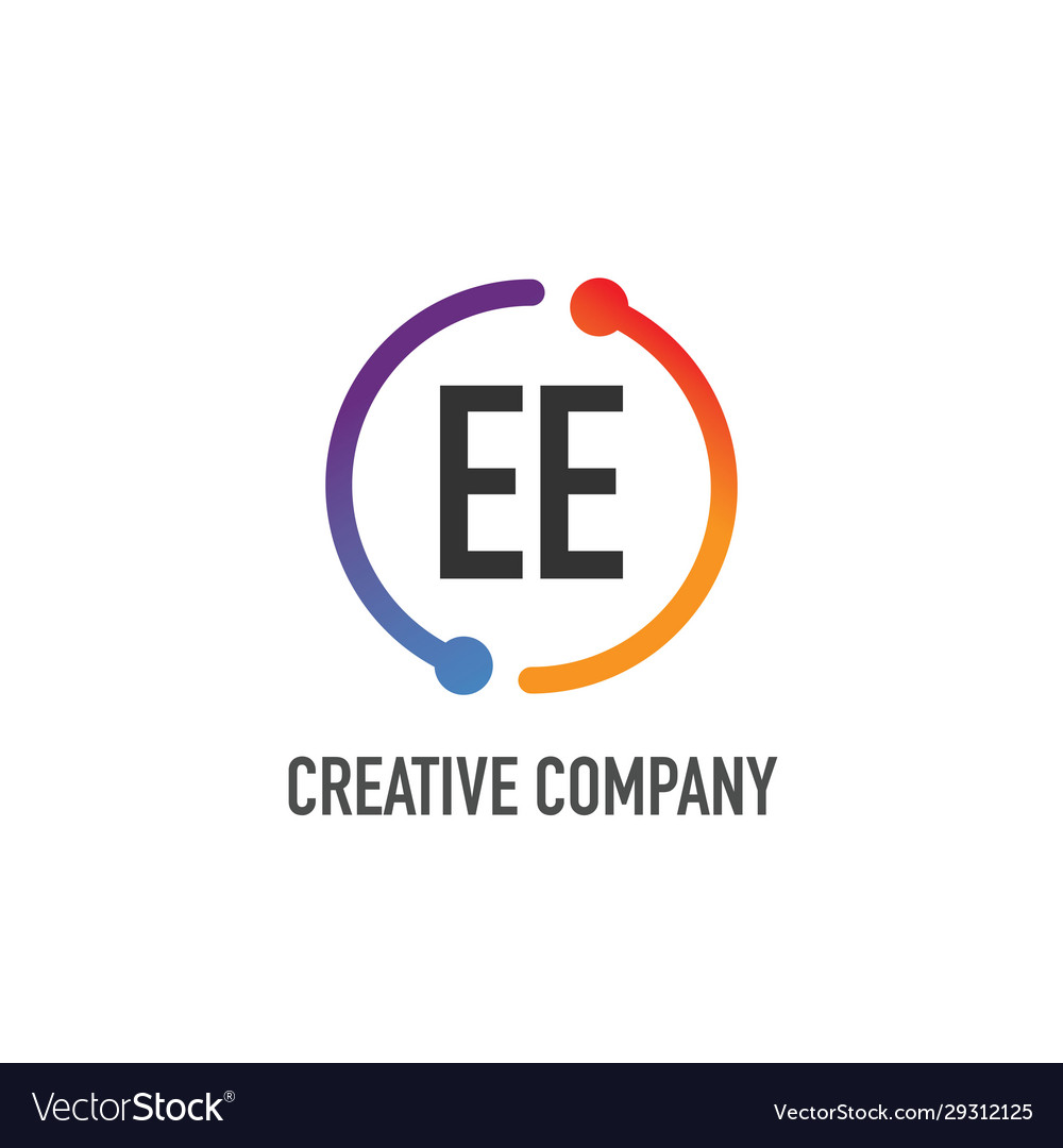 Initial letter ee creative circle logo design Vector Image