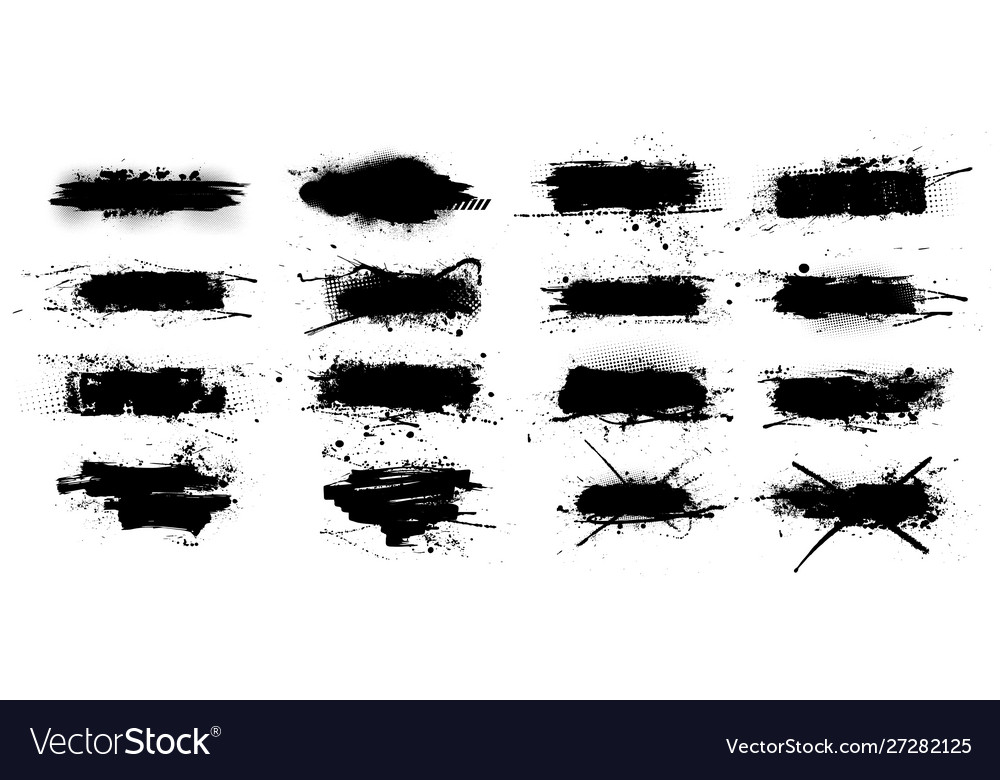 Ink splashes stencil - set Royalty Free Vector Image