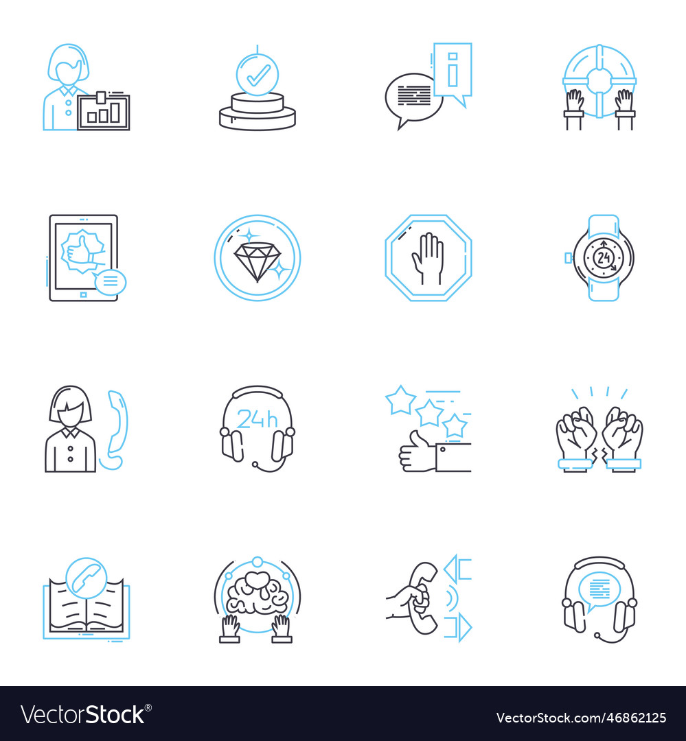 Internet support linear icons set connectivity Vector Image Internet support linear icons set connectivity Vector Image
