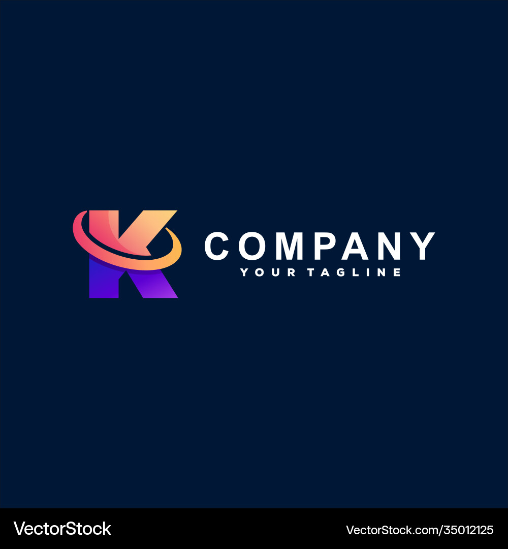 Letter k gradient logo design Royalty Free Vector Image