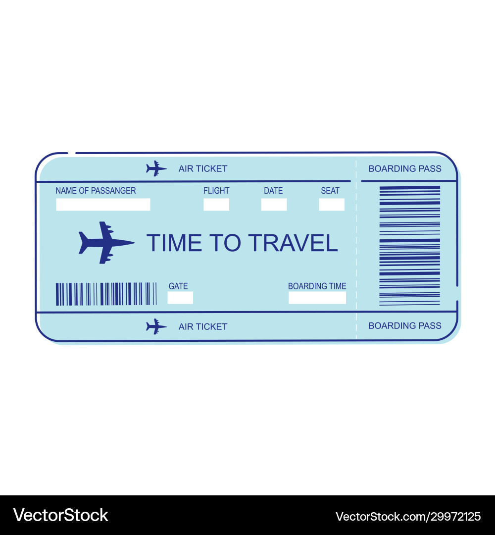 Modern airline travel boarding pass ticket Vector Image