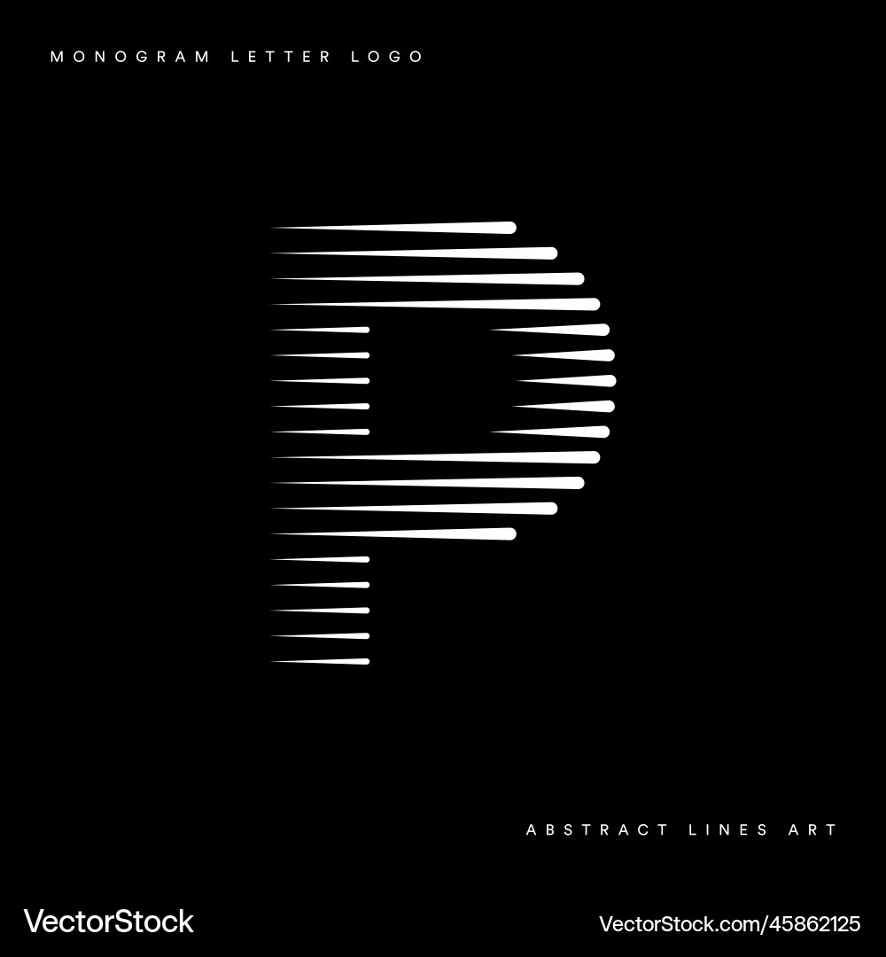 Monogram letter p abstract modern lines art logo Vector Image