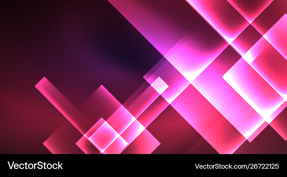 Neon shiny color squares on black modern template Vector Image