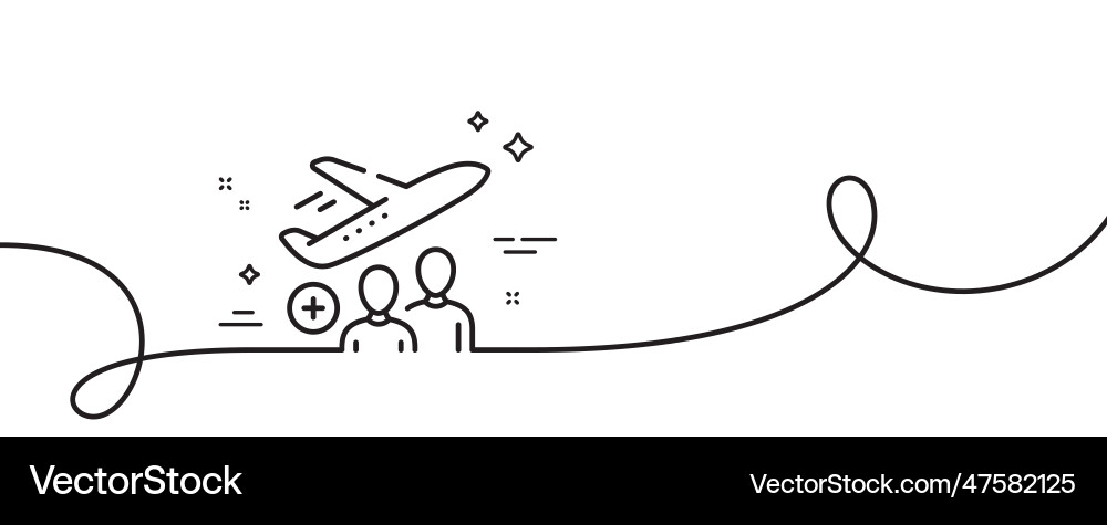 Passengers line icon plane travel flight sign Vector Image