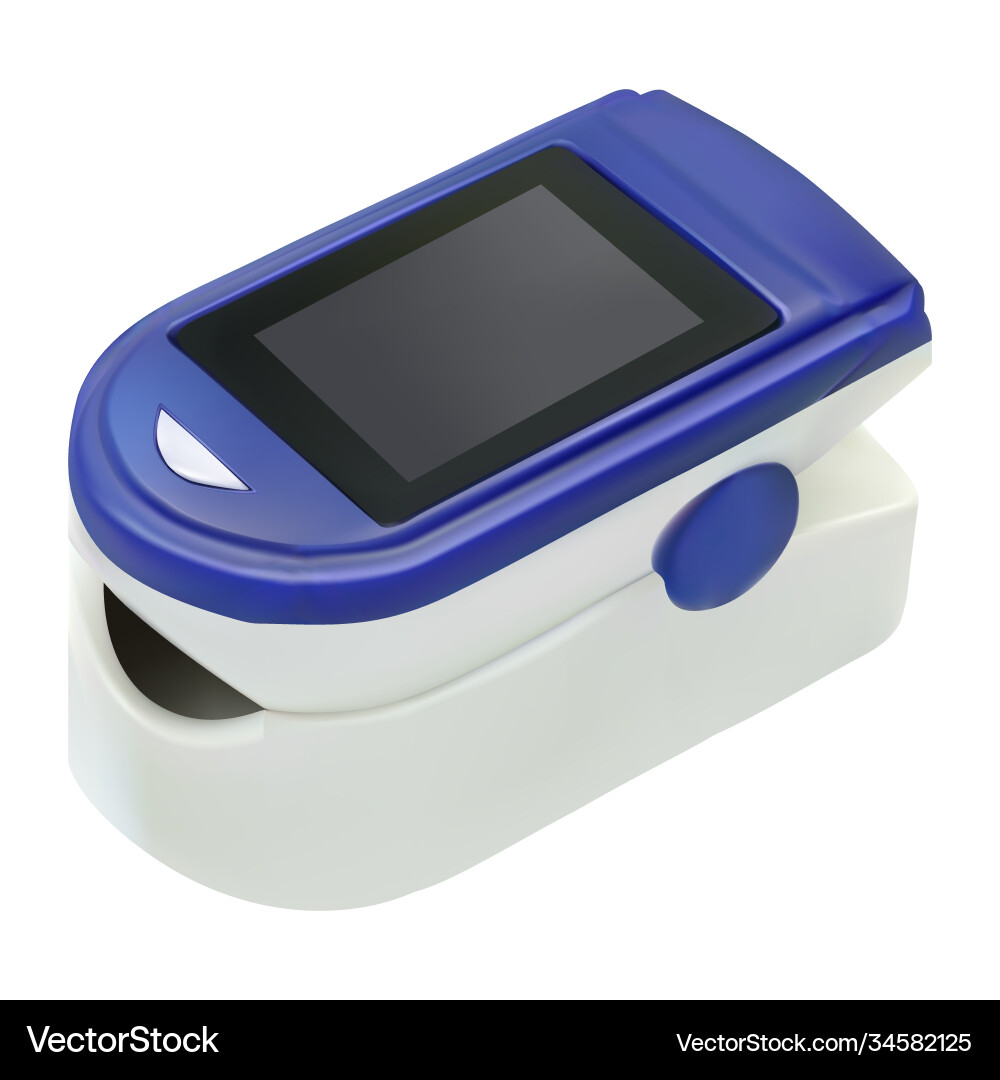 Pulse oximeter realistic finger medical device Vector Image