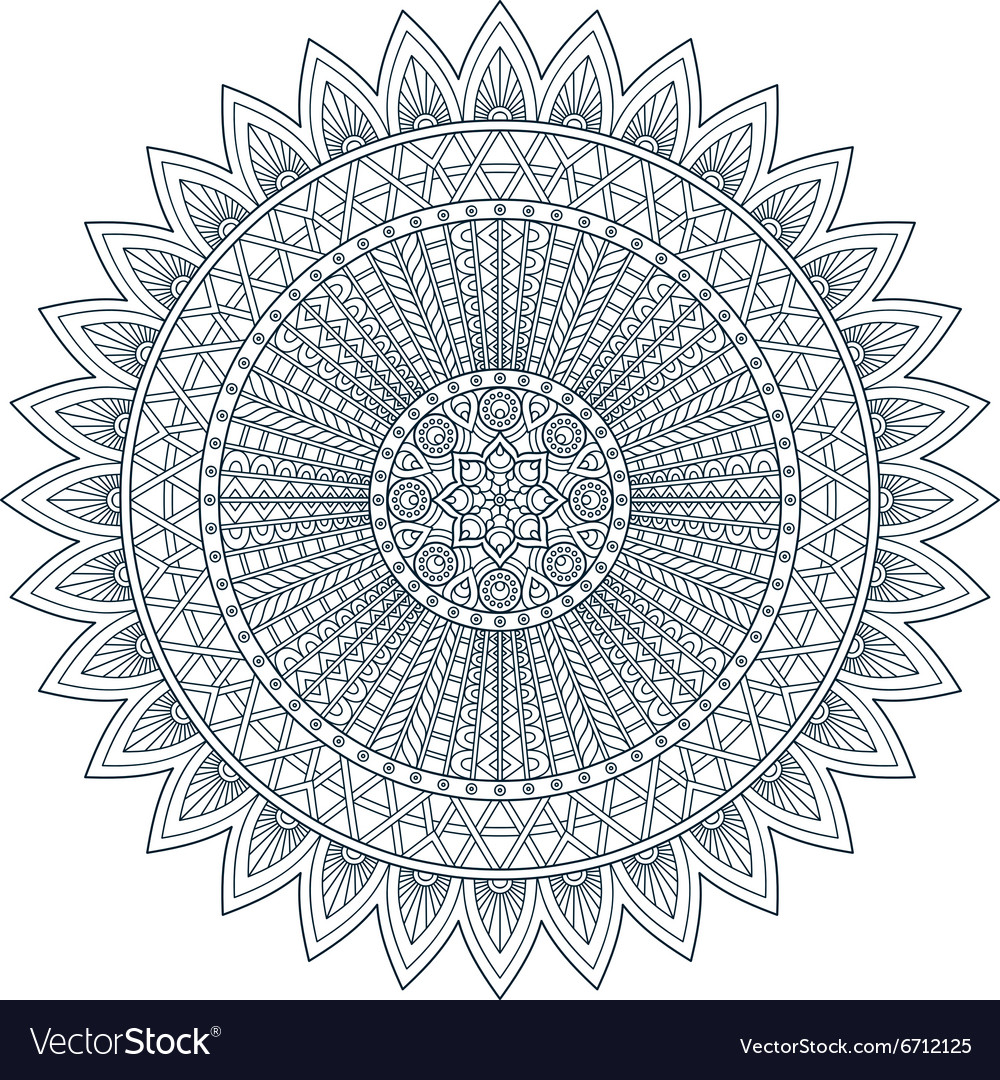 Round mandala Royalty Free Vector Image - VectorStock