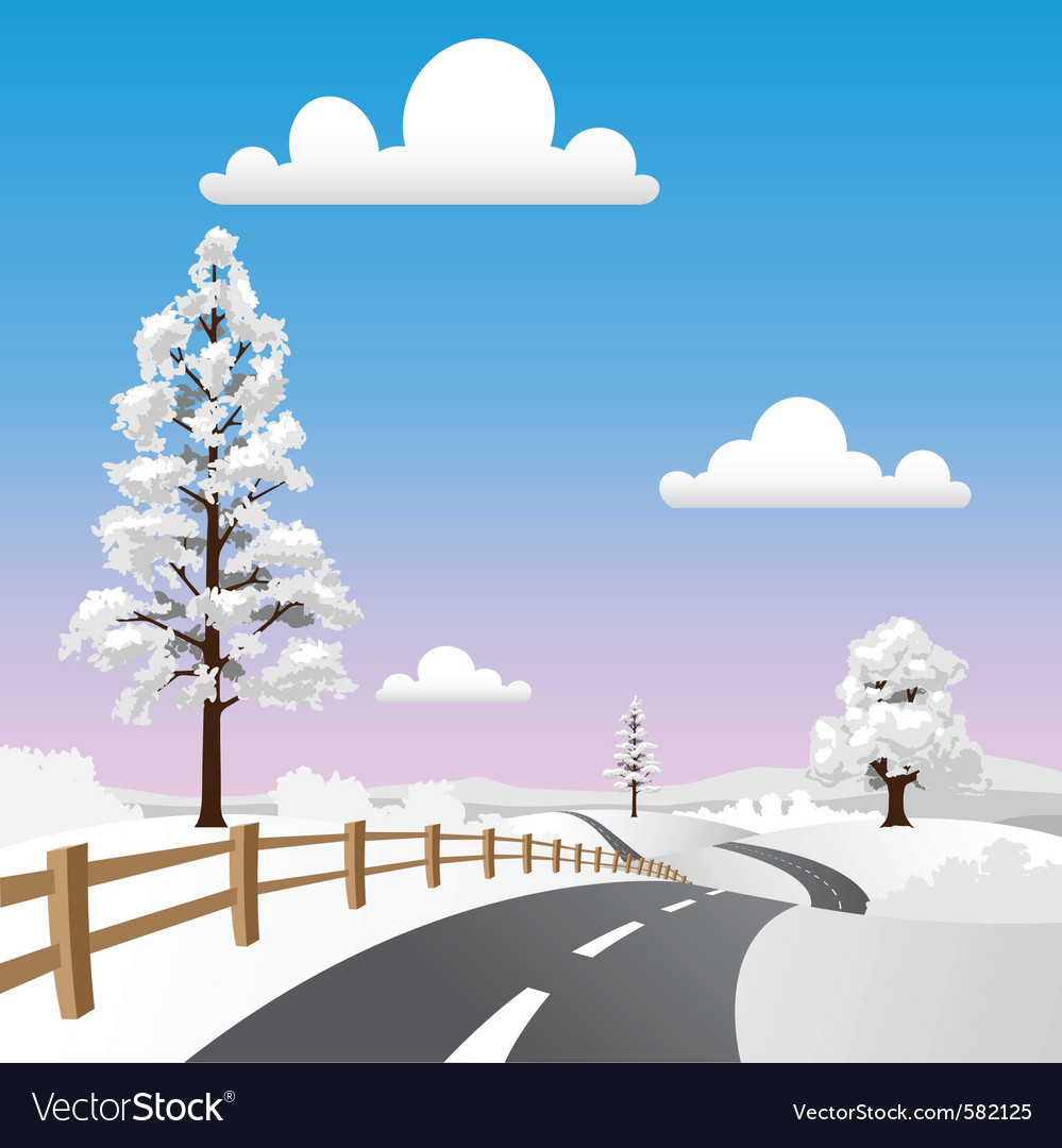 Snow landscape Royalty Free Vector Image - VectorStock
