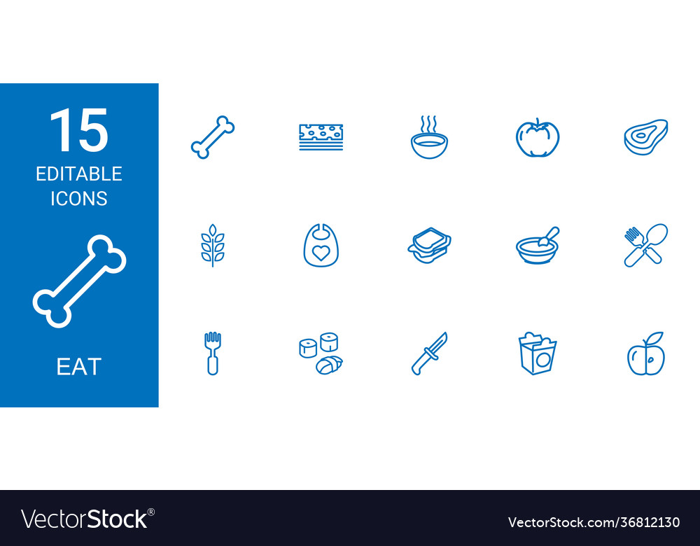 15 eat icons Royalty Free Vector Image - VectorStock