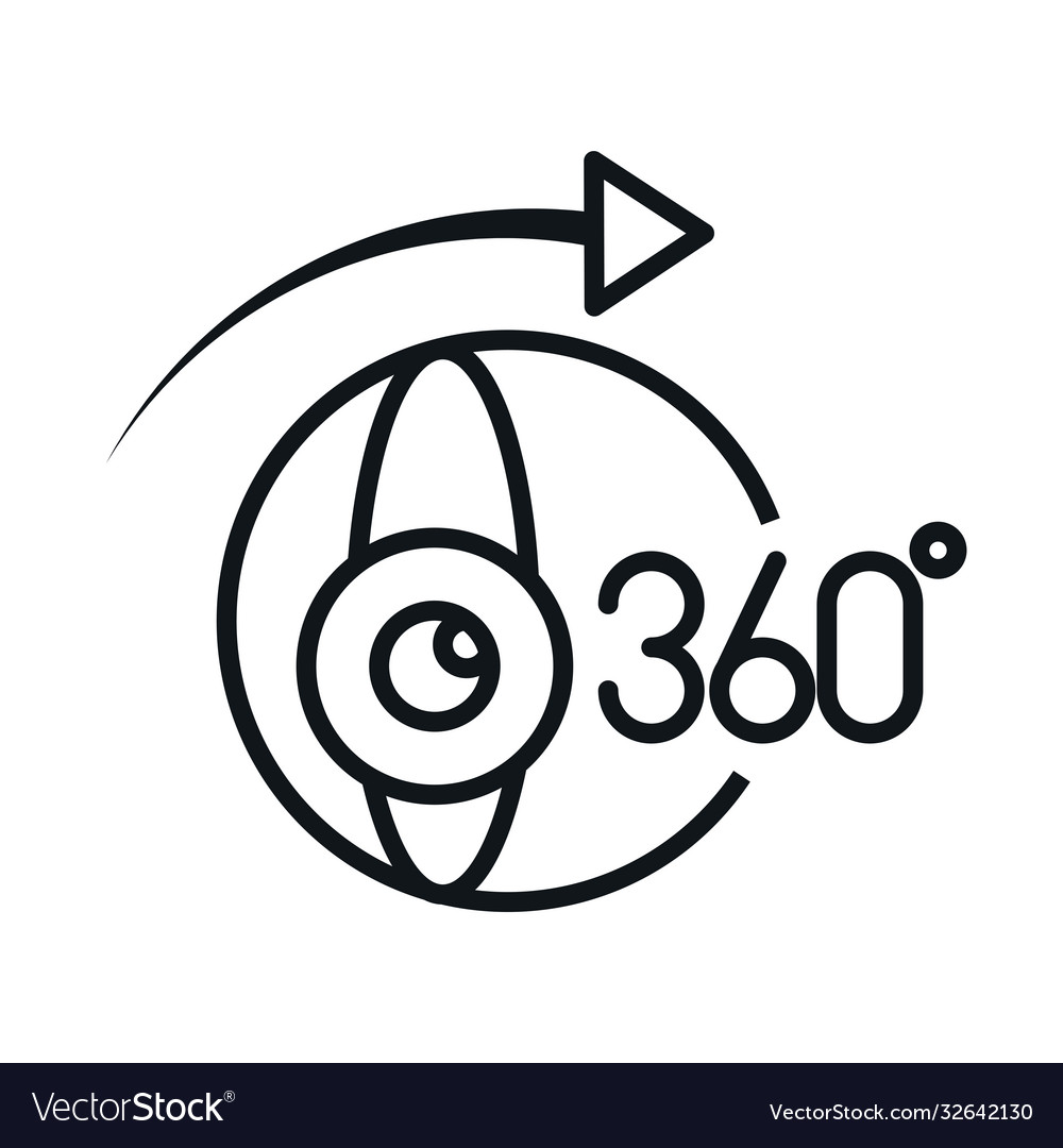 360 degree view panoramic video camera linear Vector Image