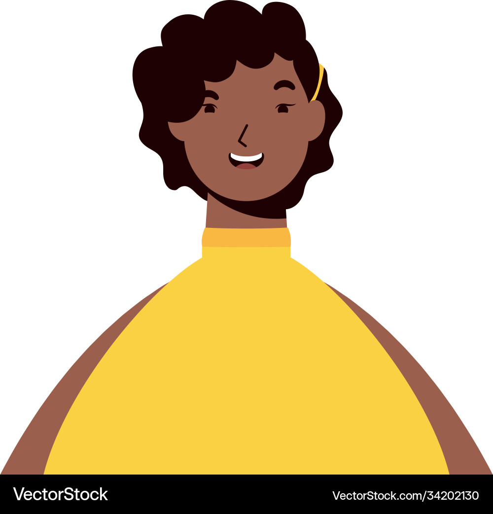 Afro ethnic woman character icon Royalty Free Vector Image