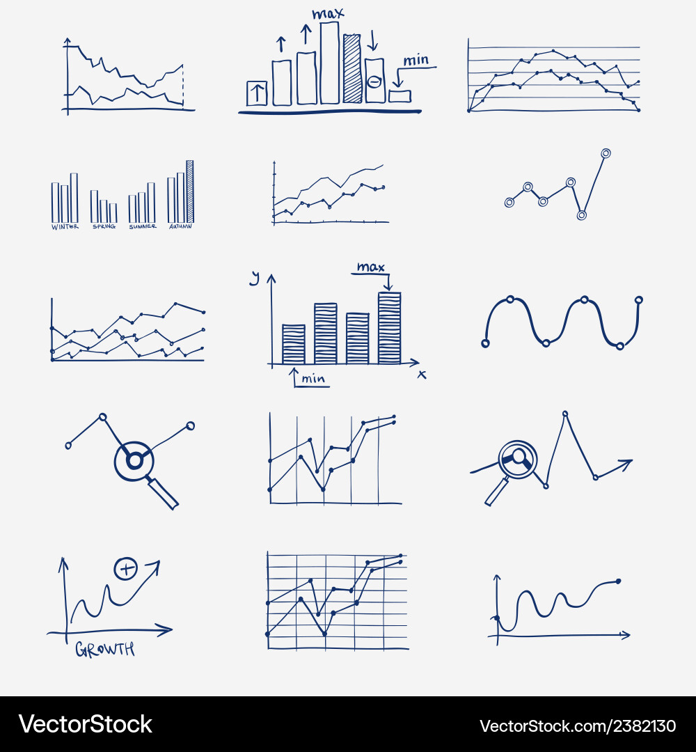 Business finance statistics infographics doodle Vector Image