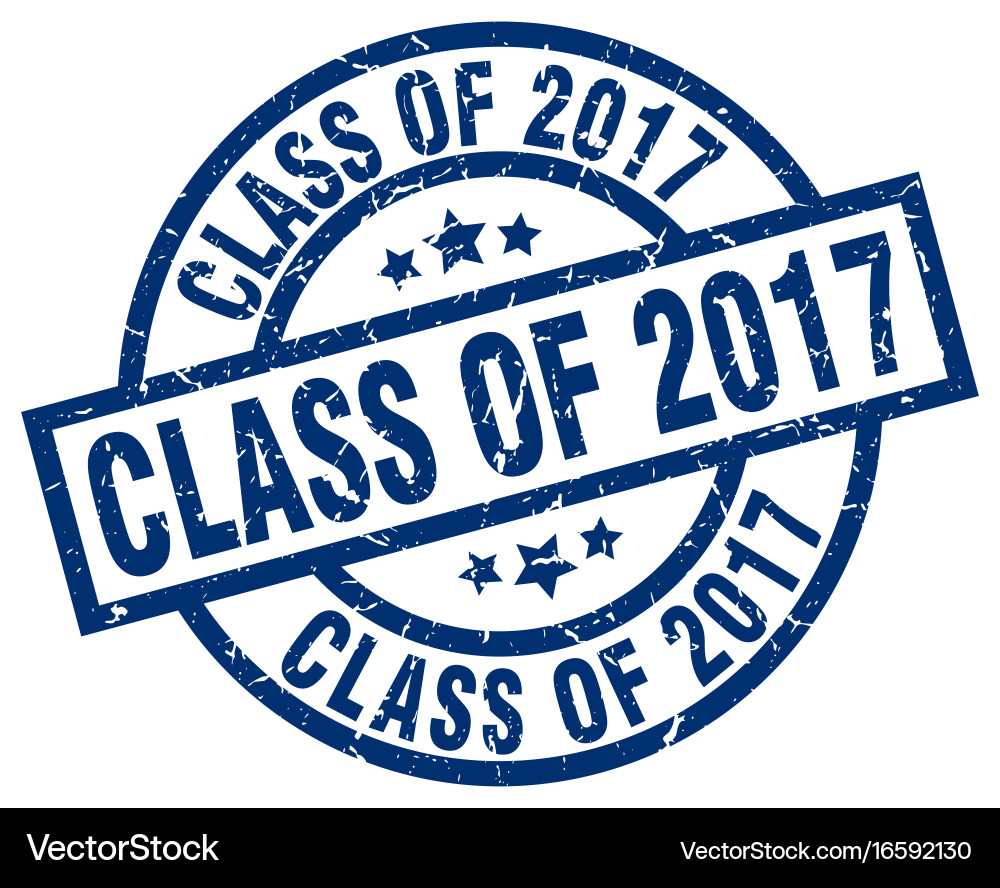 Class of 2017 blue round grunge stamp Royalty Free Vector