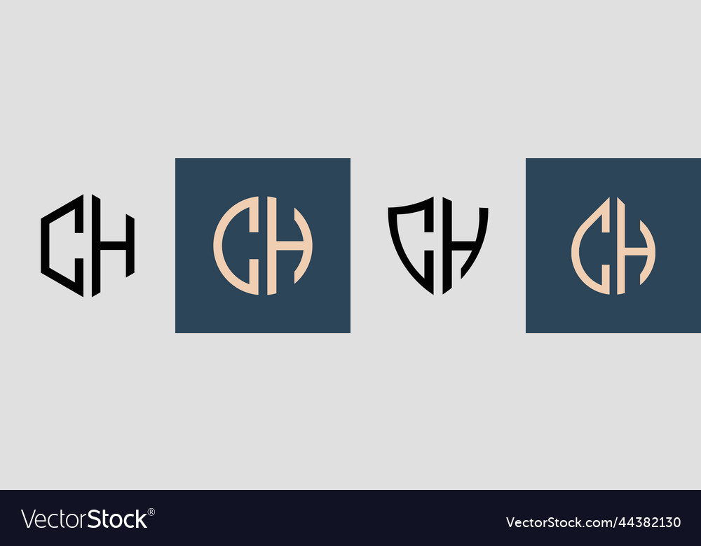 Creative simple initial letters ch logo designs Vector Image