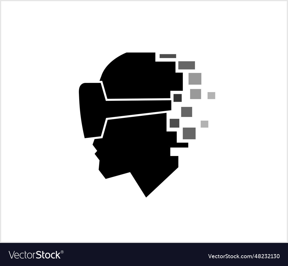 Creative virtual reality device black pixelated Vector Image