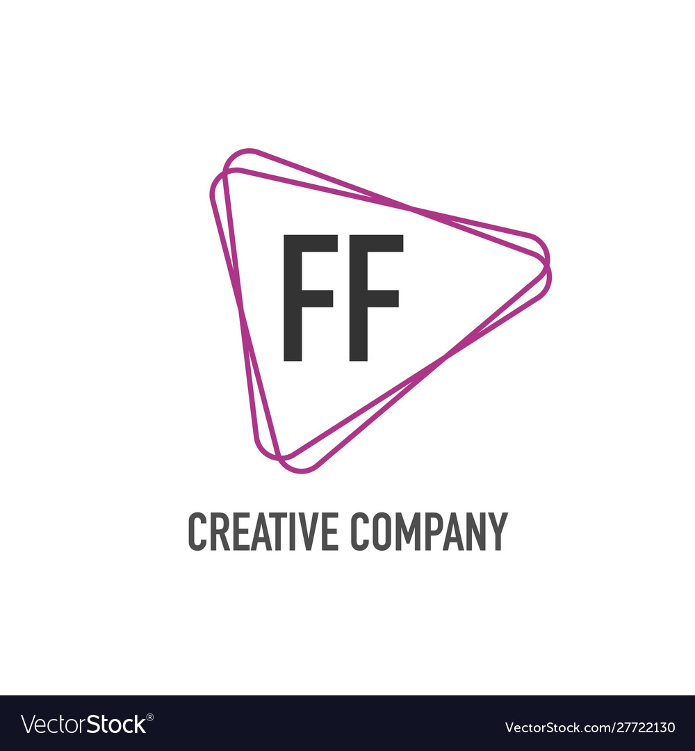 Initial letter ff triangle design logo concept Vector Image