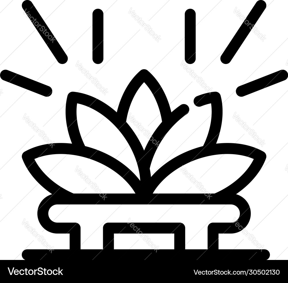 Lotus tea ceremony icon outline style Royalty Free Vector