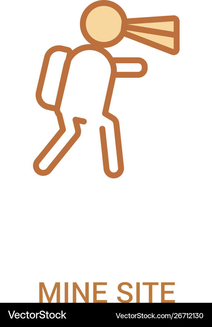 Mine site concept 2 colored icon simple line Vector Image