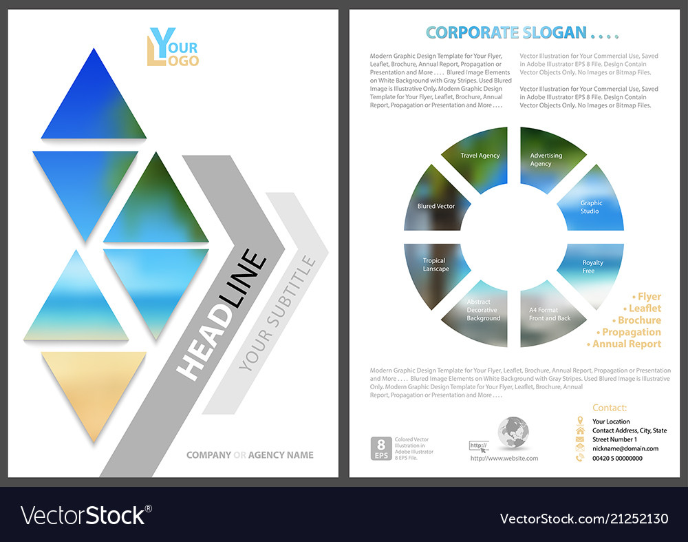Modern flyer template with geometric elements Vector Image
