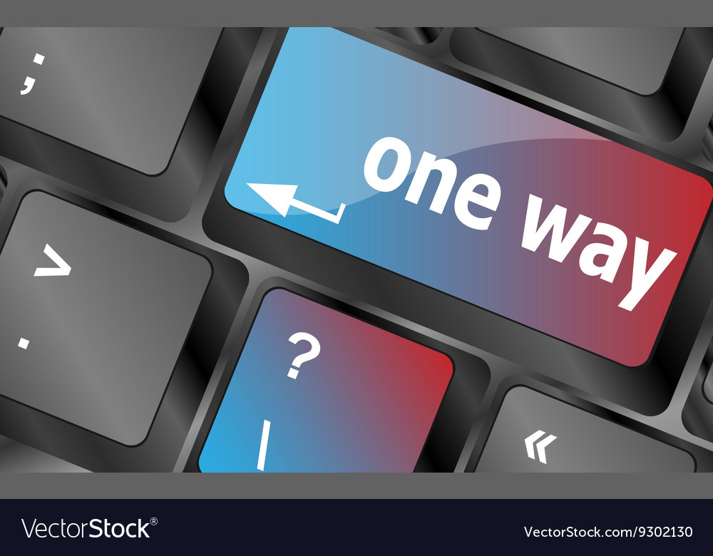 One way button on computer keyboard pc key Vector Image
