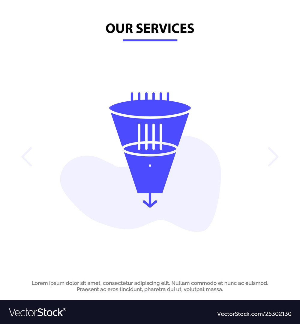 Our services data filter filtering filtration Vector Image