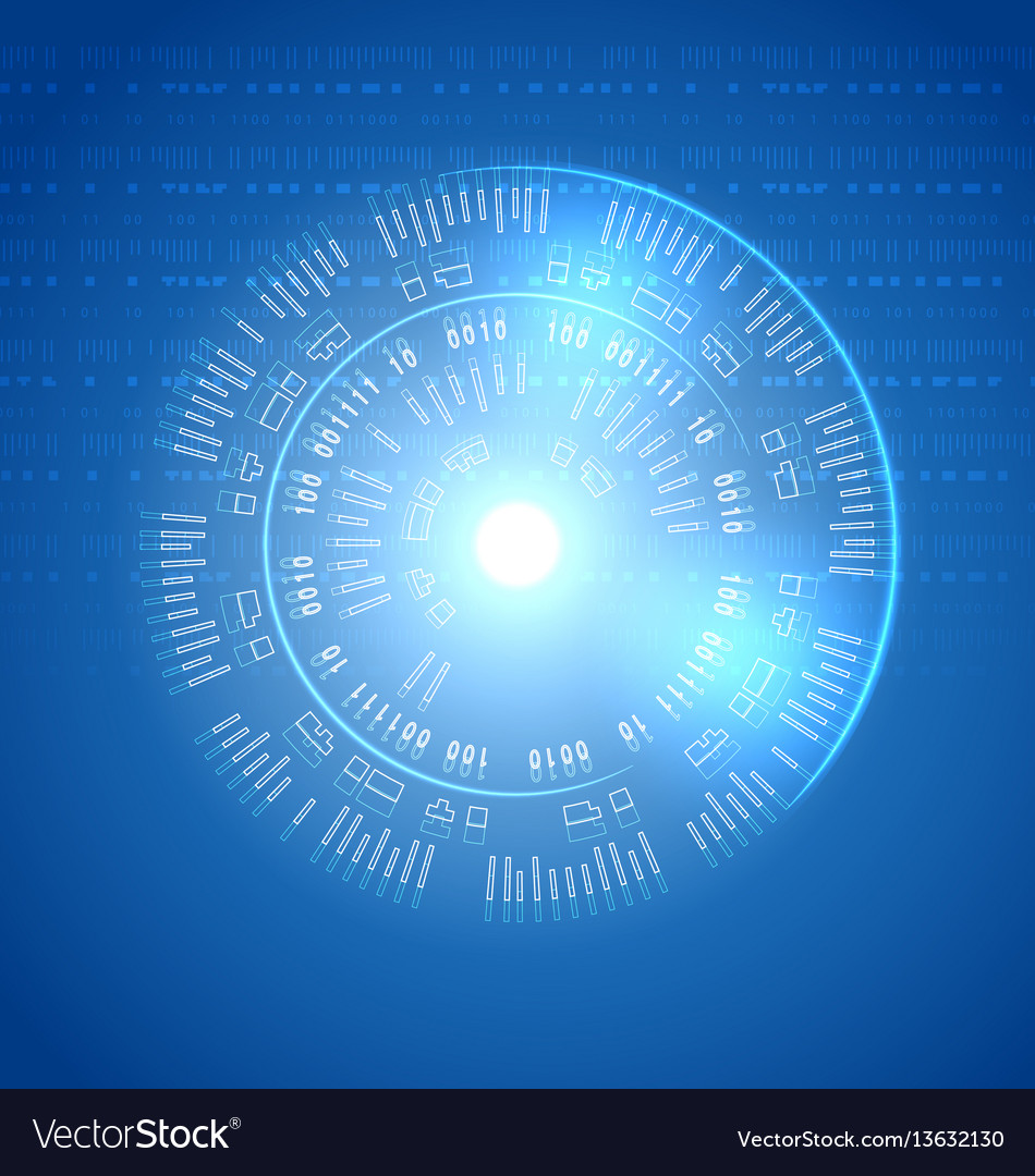 Round panel future interface techno background Vector Image