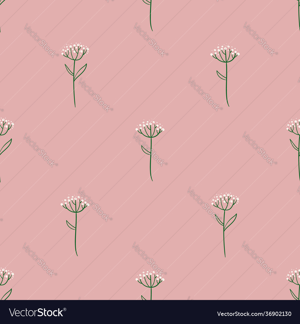Rustic seamless pattern with wildflowers Vector Image