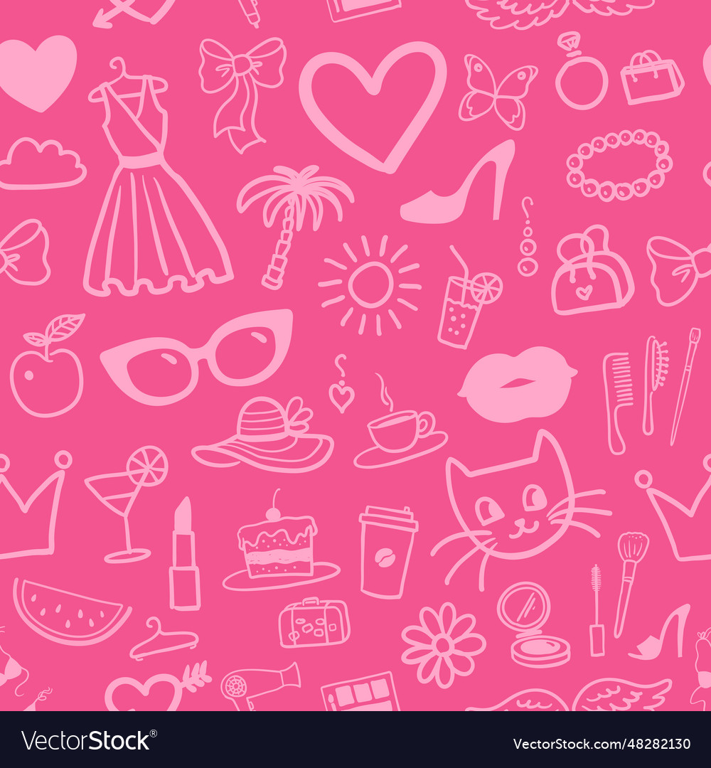 Seamless pattern in pink colors Royalty Free Vector Image