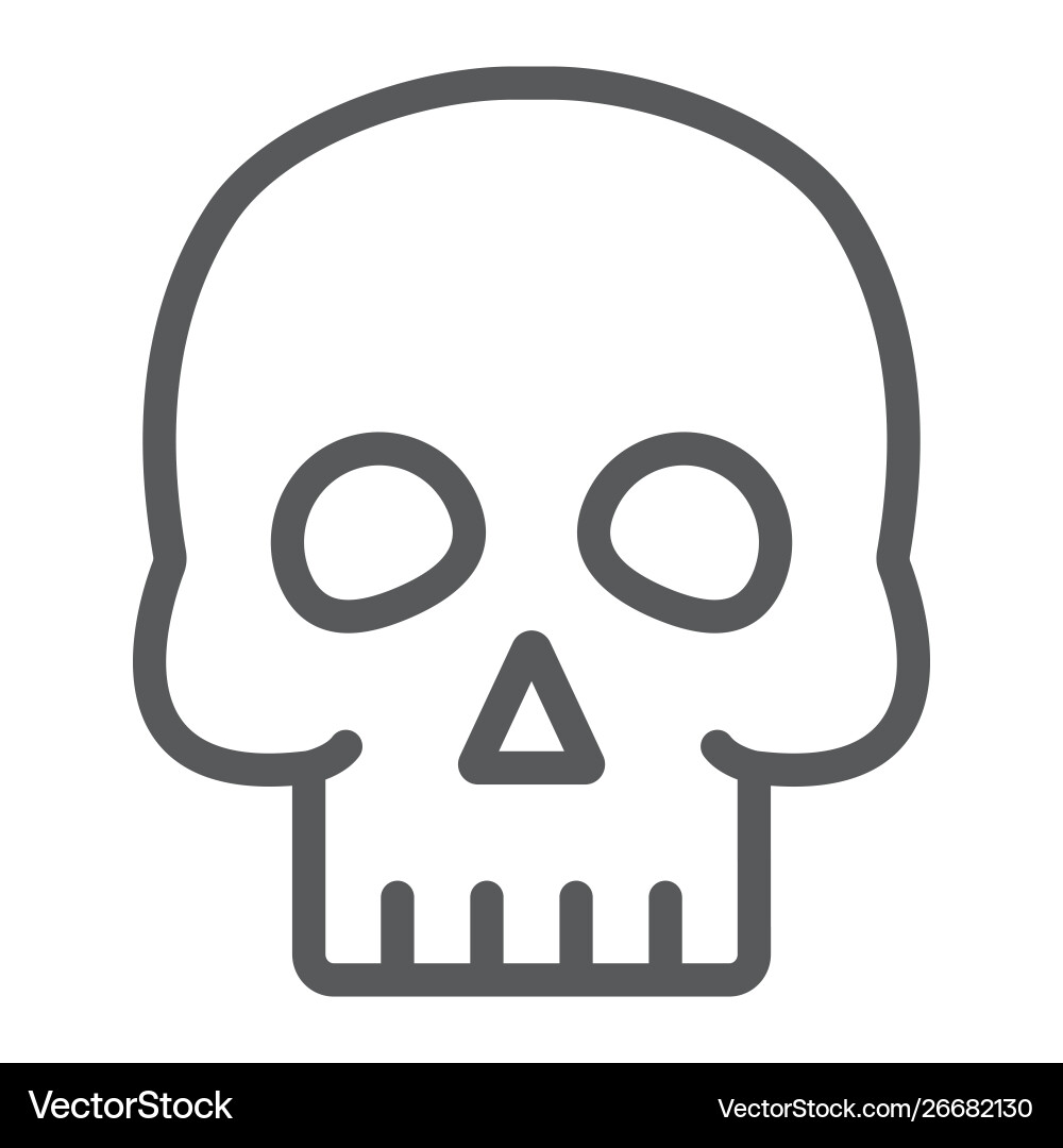Skull line icon halloween and horror bones sign Vector Image