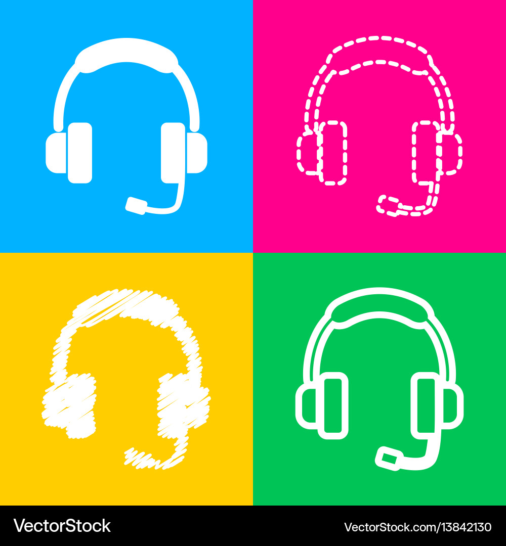 Support sign four styles of icon Royalty Free Vector Image