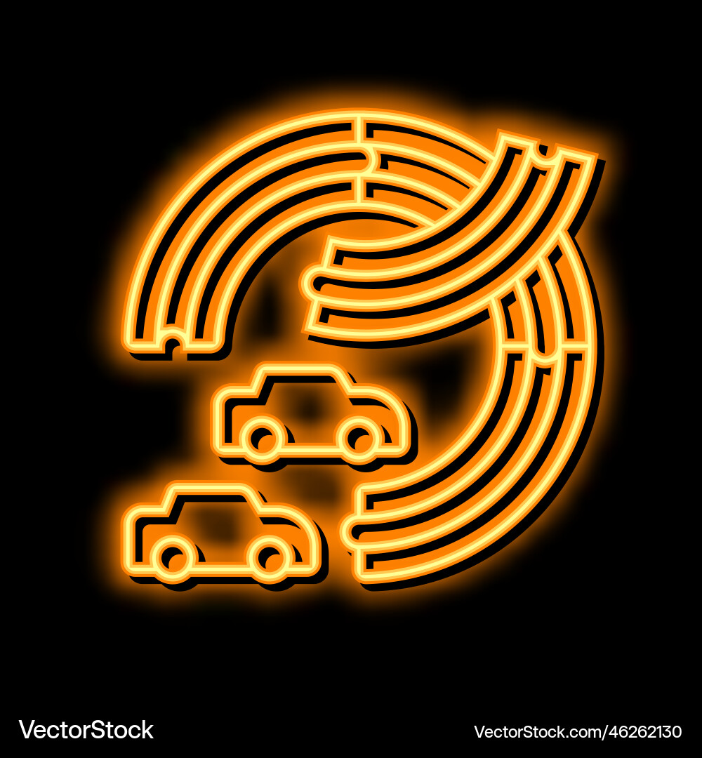 Track wooden neon glow icon Royalty Free Vector Image