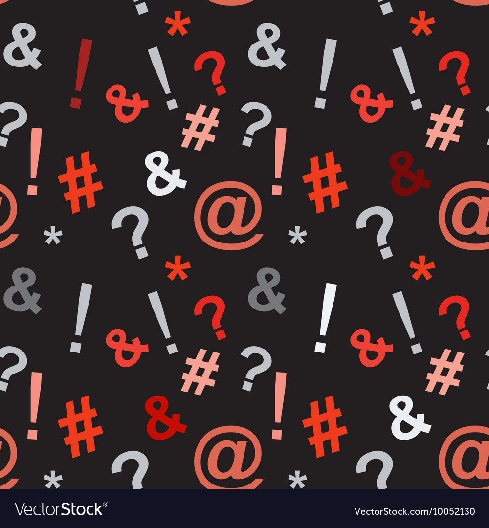 Typography signs seamless pattern Royalty Free Vector Image