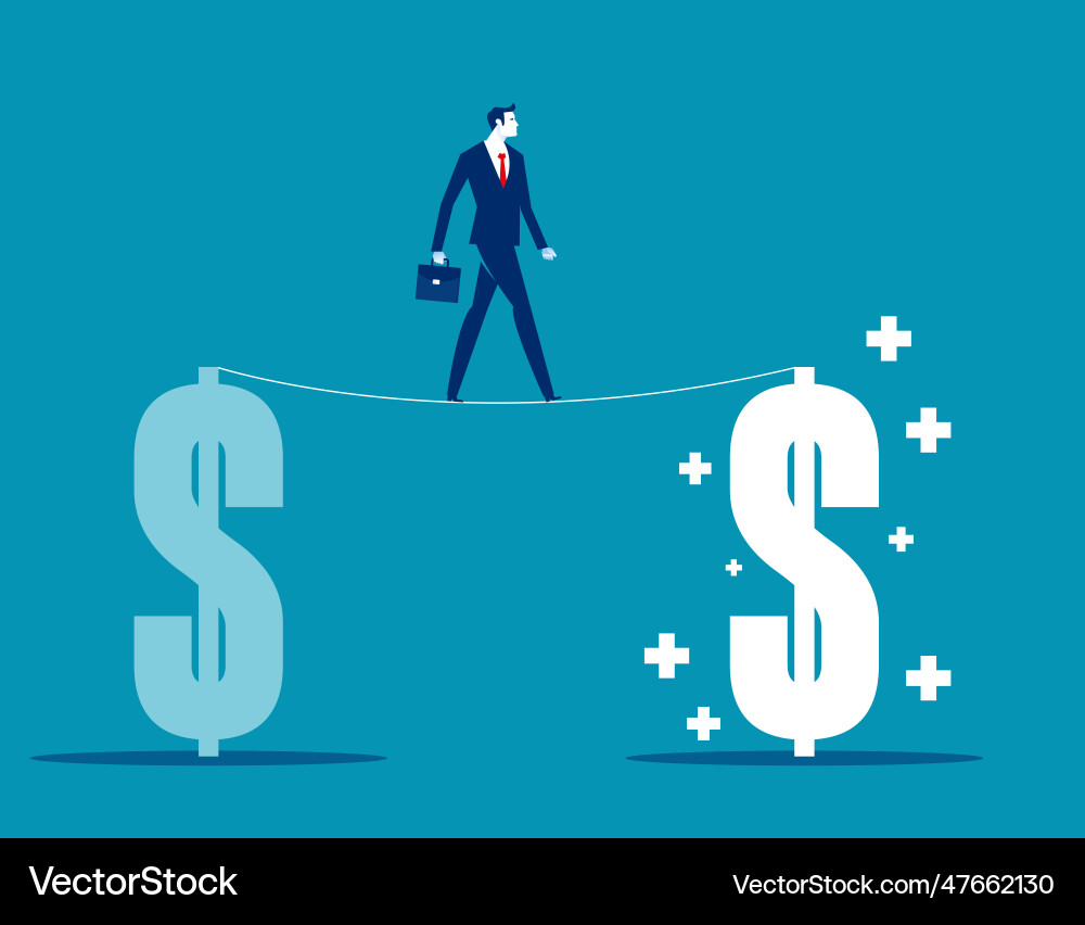 Walking towards the increased finances business Vector Image