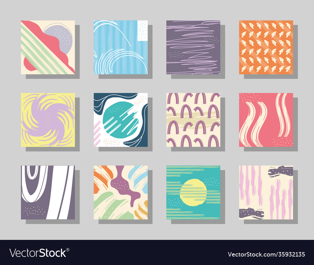 Abstract pattern backgrounds symbol collection Vector Image