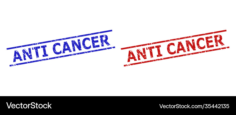 Anti cancer seals with corroded texture Royalty Free Vector