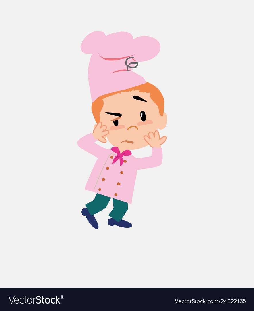 Chef something sick and dizzy Royalty Free Vector Image