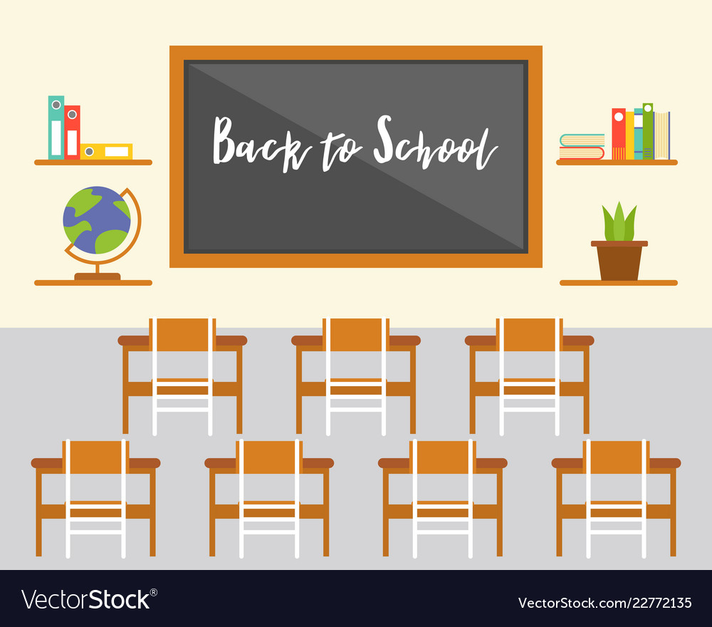 Classroom back to school background theme flat Vector Image