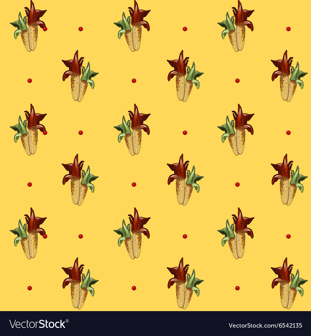 Corn pattern yellow background Royalty Free Vector Image