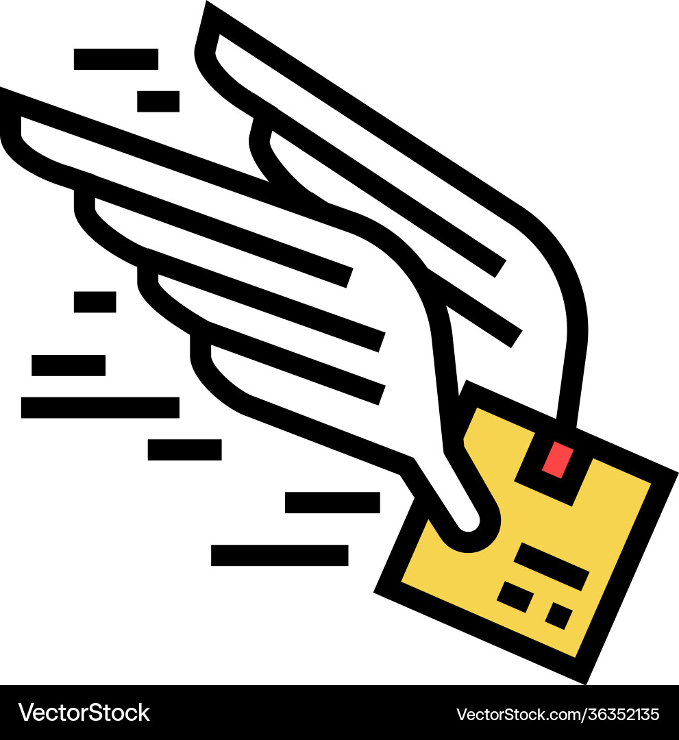 Fast flying free shipping color icon Royalty Free Vector