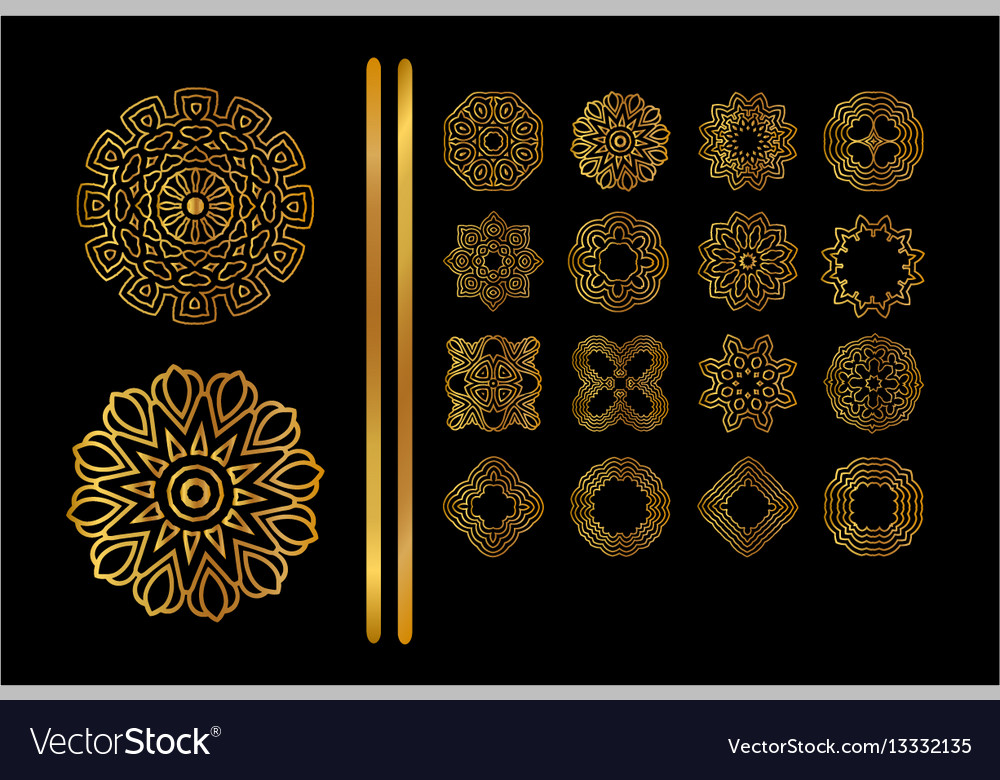 Gold pattern isolated on background Royalty Free Vector