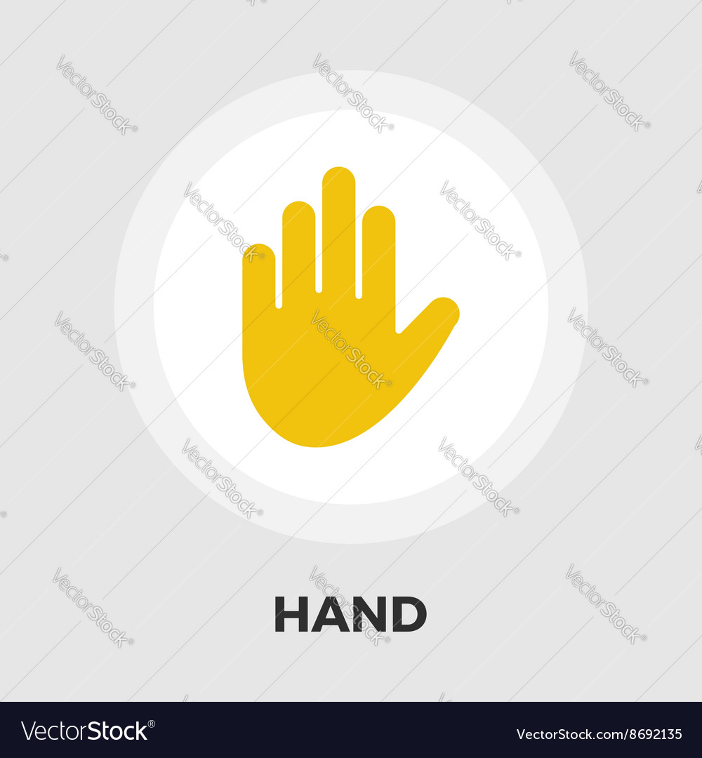 Hand icon flat Royalty Free Vector Image - VectorStock