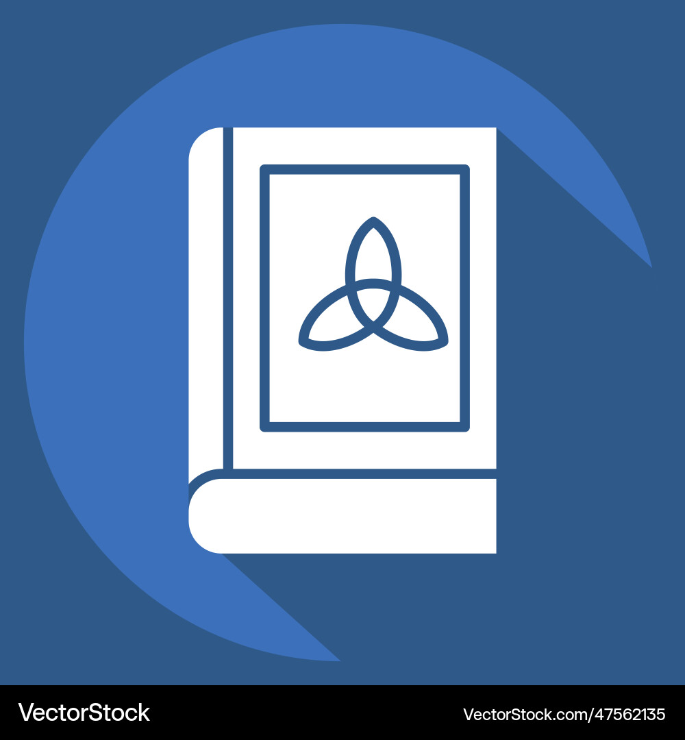 Icon book related to celtic symbol long shadow Vector Image