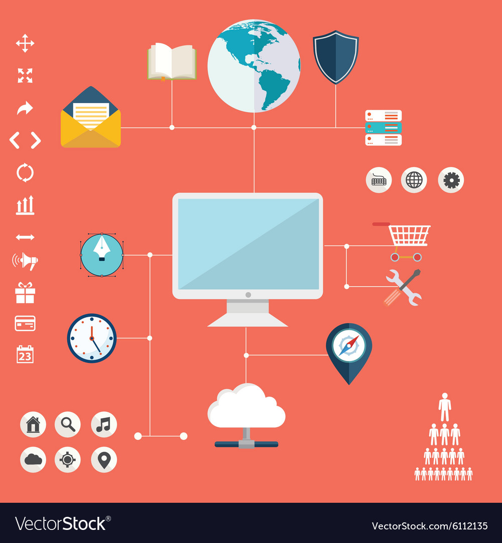 Infographic modern computer potential Royalty Free Vector